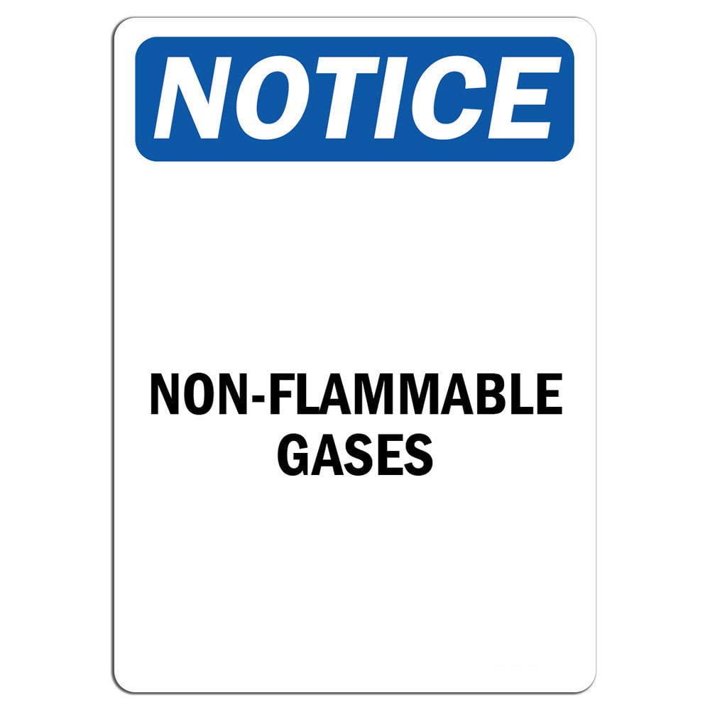 Vinyl Stickers - Notice - Non-Flammable Gases Sign - Safety and Warning ...