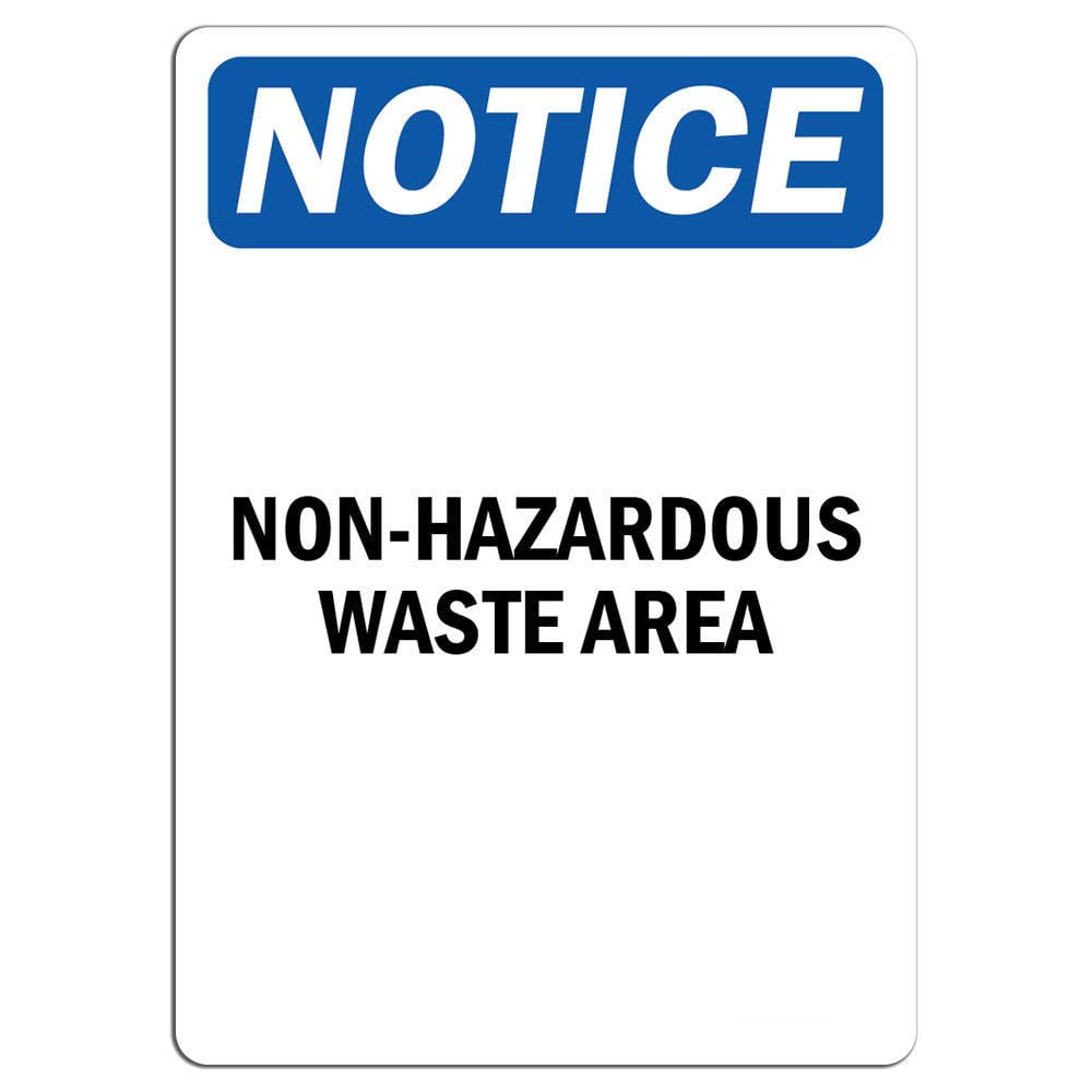 Vinyl Stickers - Notice - Non-Hazardous Waste Area Sign - Safety and ...