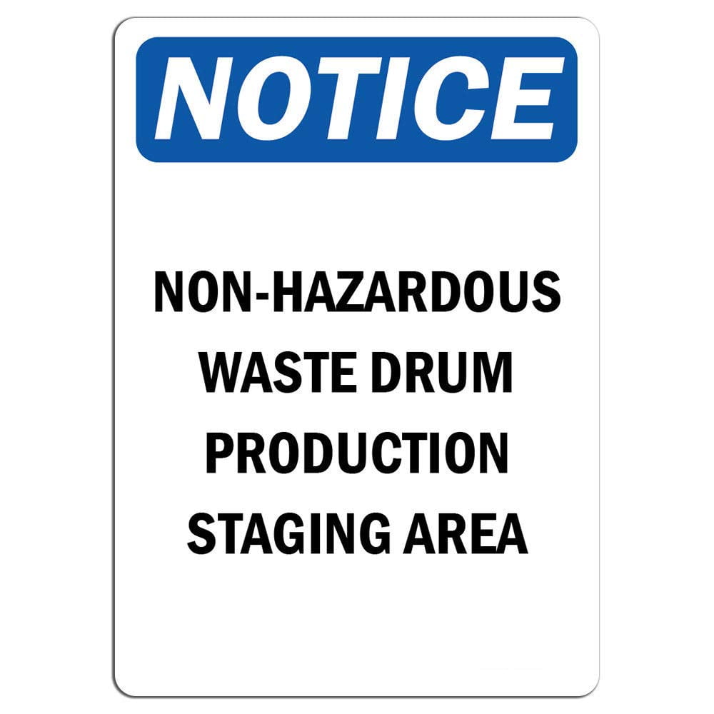 Vinyl Stickers - Notice - Non-Hazardous Waste Drum Production Staging ...