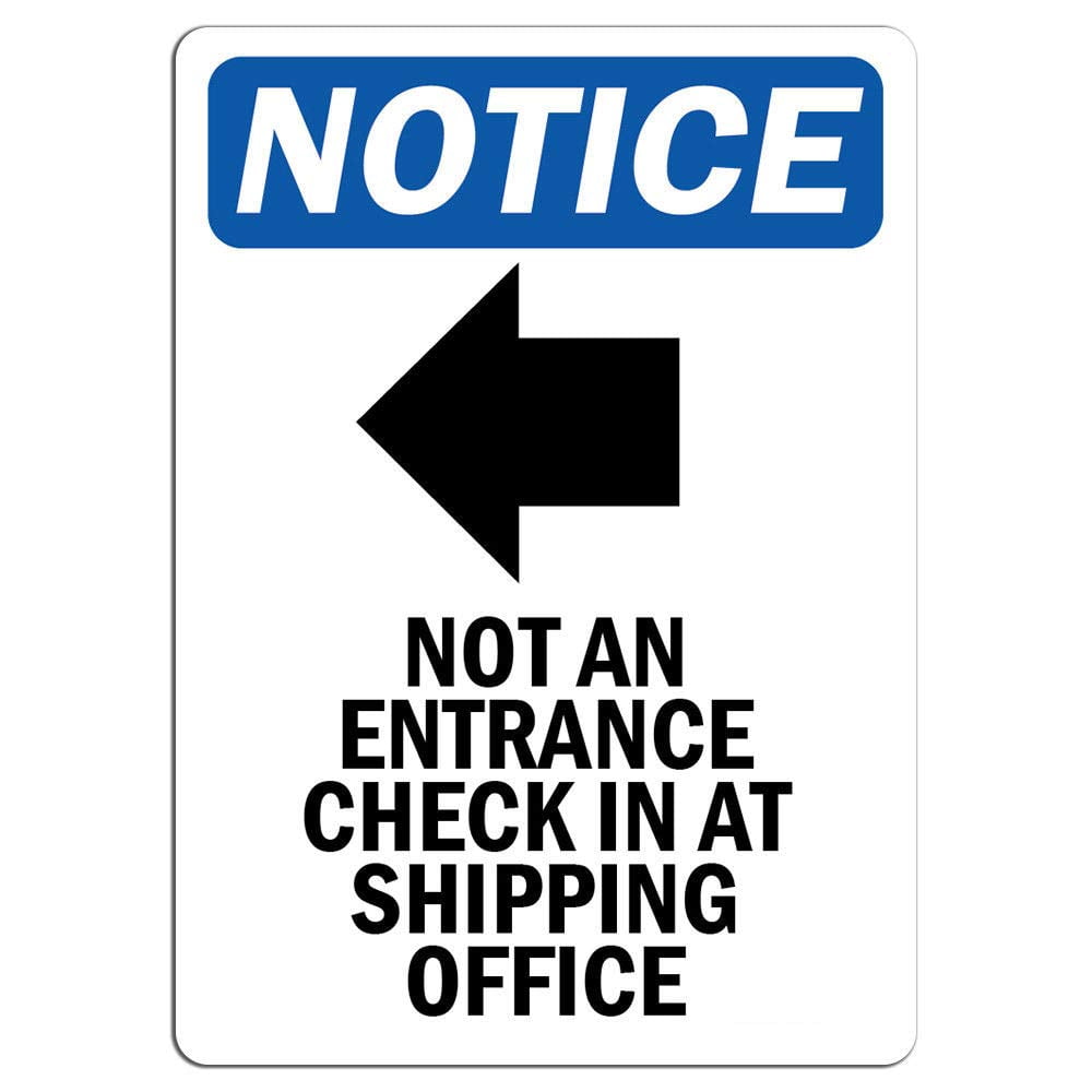 Vinyl Stickers - Notice - Not an Entrance Check Sign with Symbol ...
