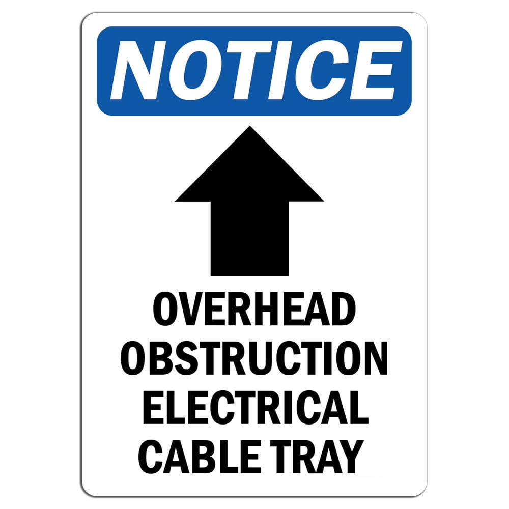 Vinyl Stickers - Notice - Overhead Obstruction Electrical Sign with ...