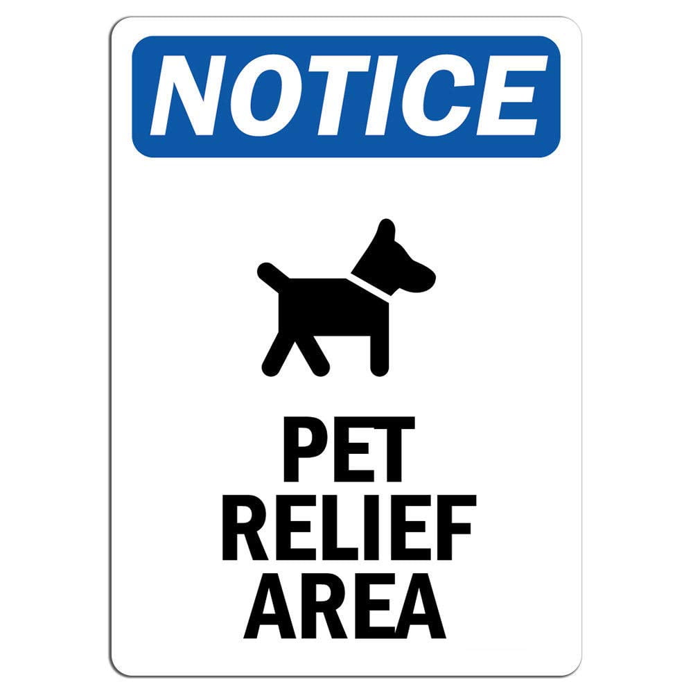 Vinyl Stickers - Notice - Pet Relief Area Sign with Symbol -Safety and ...