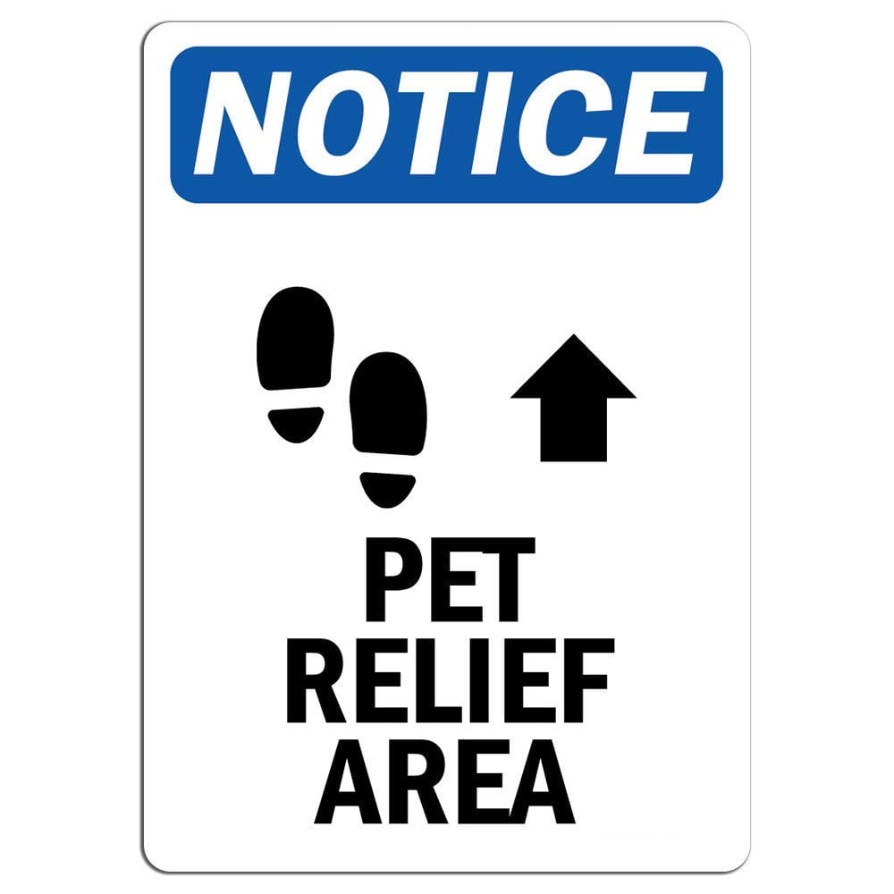 Vinyl Stickers - Notice - Pet Relief Area [Up Arrow] Sign with Symbol ...