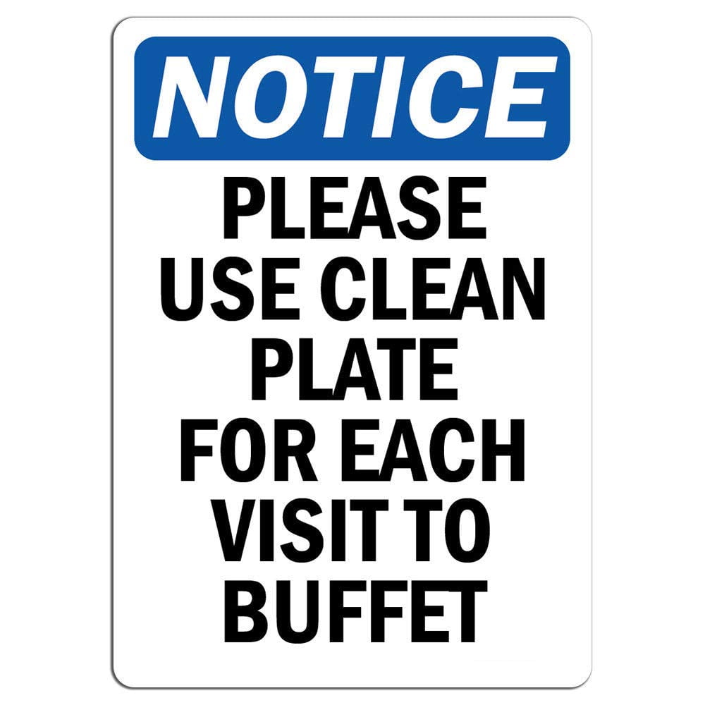 Vinyl Stickers - Notice - Please Use Clean Plate for Each Visit to ...