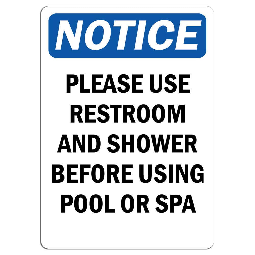 Vinyl Stickers - Notice - Please Use Restroom and Shower Before Using ...