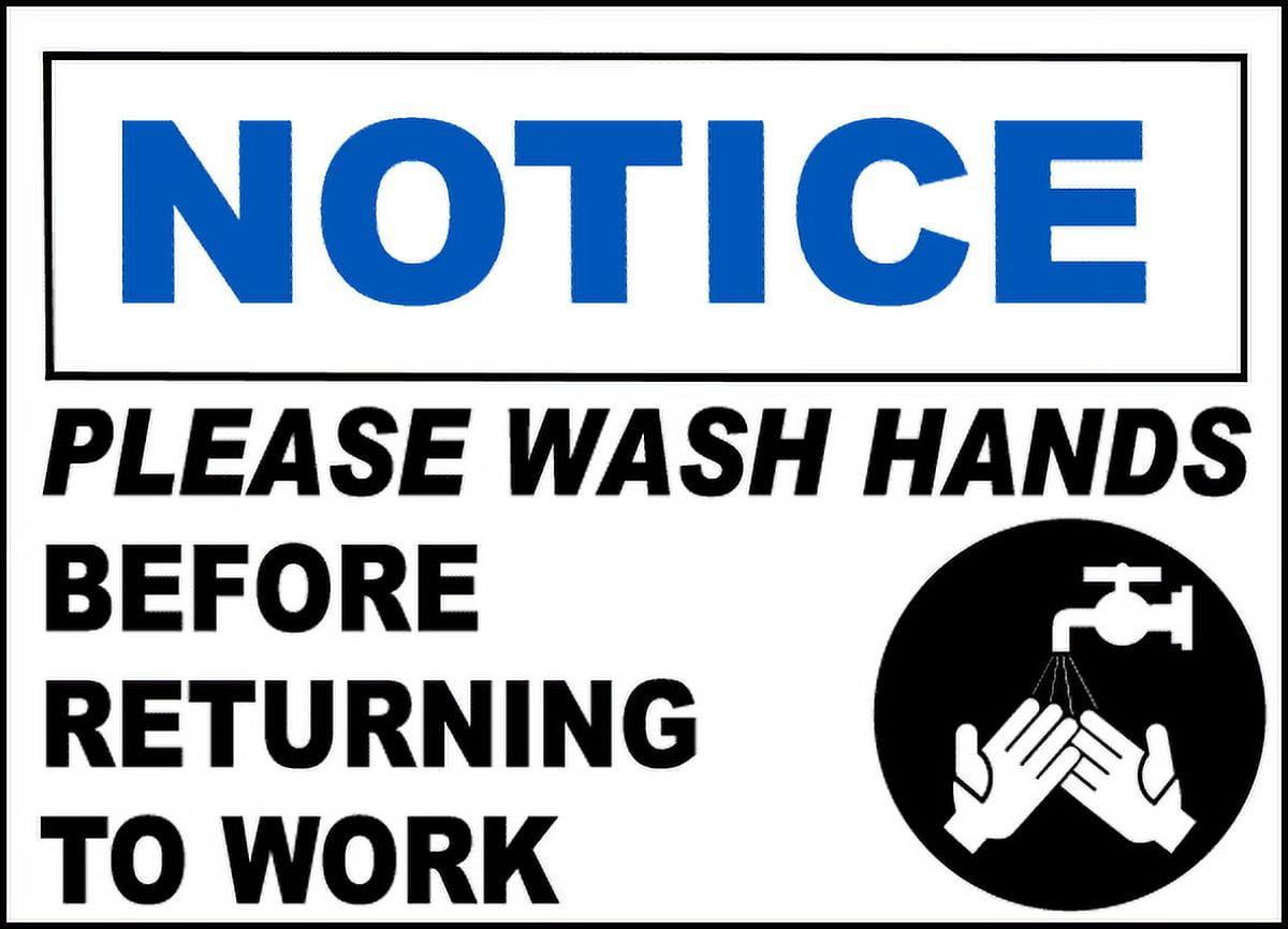 Vinyl Stickers - Notice Please Wash Your Hands Sign - Safety and ...