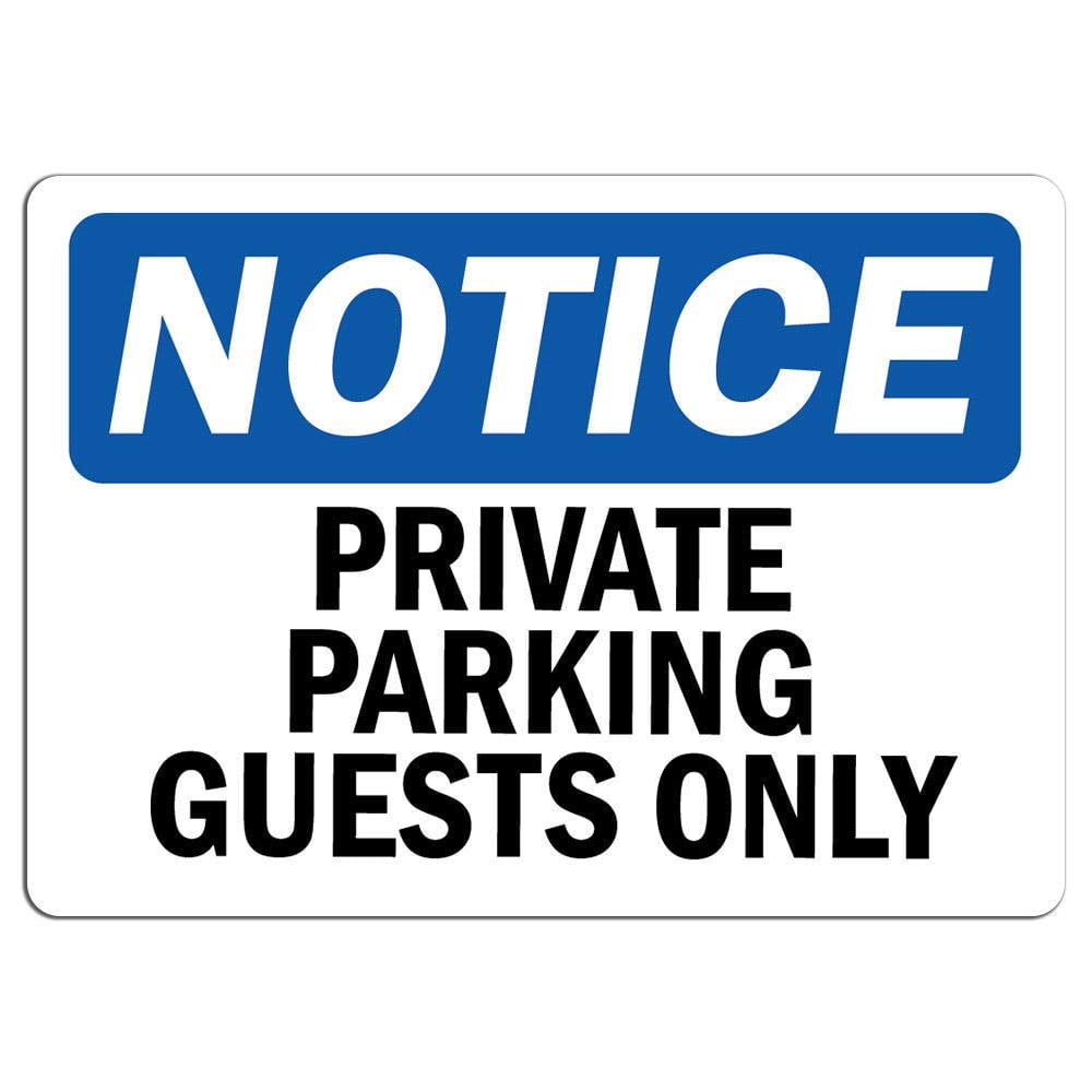 Vinyl Stickers - Notice - Private Parking Guests Only - Safety and ...