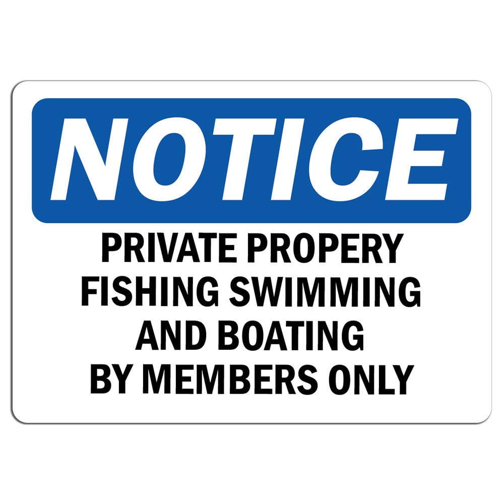 Vinyl Stickers - Notice - Private Property Fishing, Swimming and ...