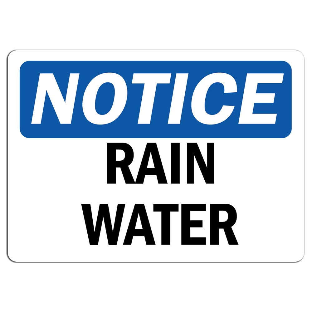 Vinyl Stickers - Notice - Rain Water - Safety and Warning Warehouse ...