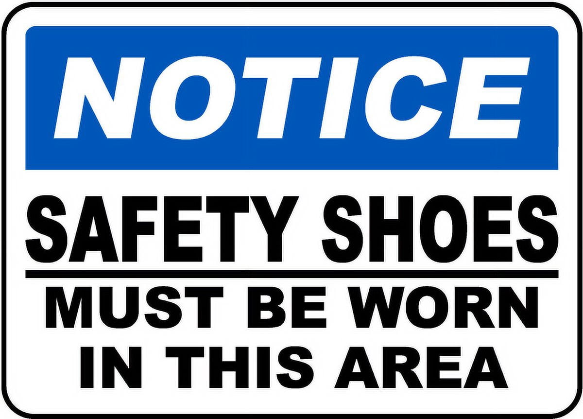 Vinyl Stickers - Notice Safety Shoes Must Be Worn Sign - Safety and ...