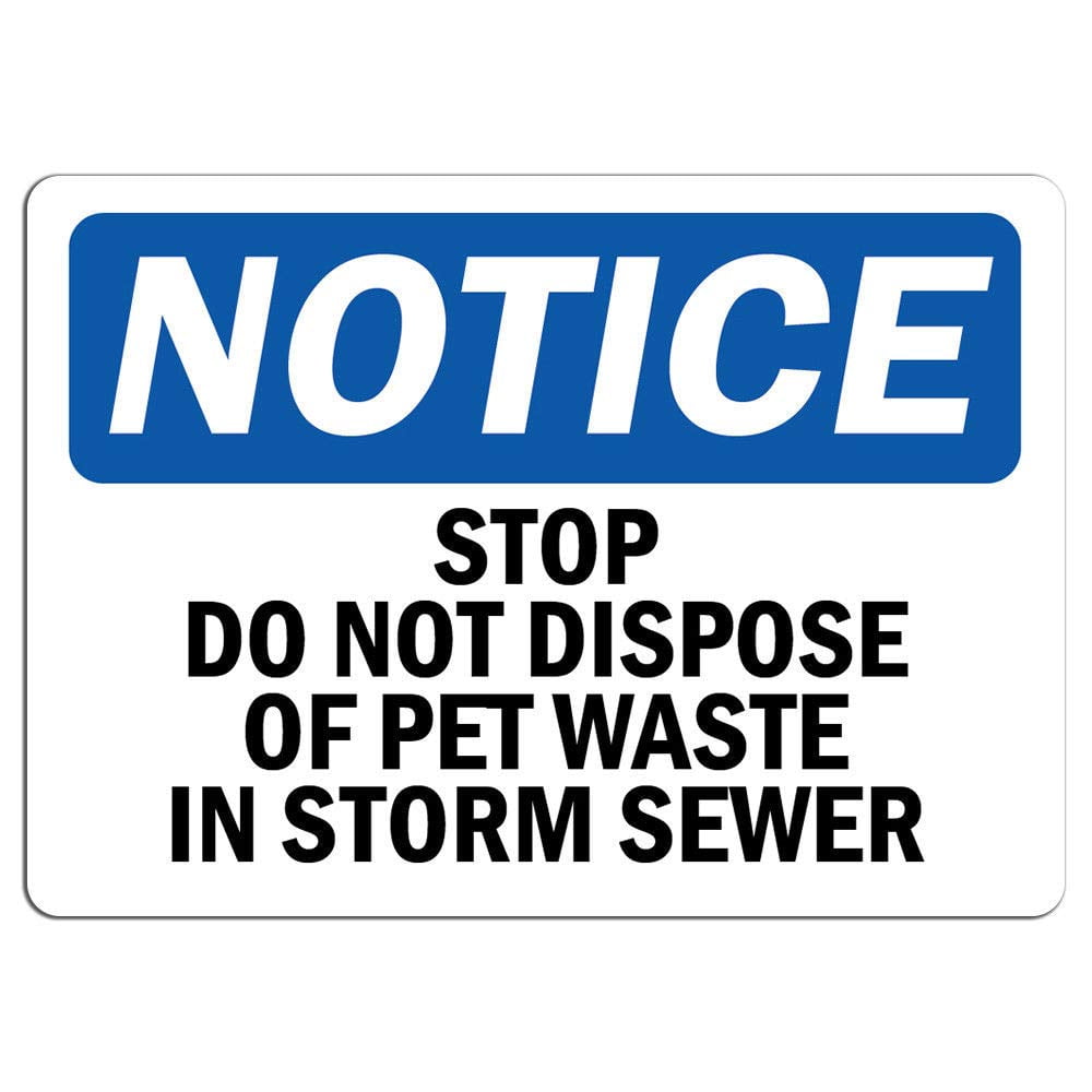 Vinyl Stickers - Notice - Stop Do Not Dispose of Pet Waste in Storm ...