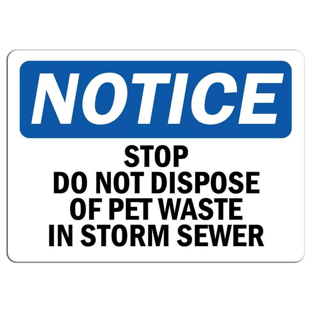 Vinyl Stickers - Notice - Stop Do Not Dispose of Pet Waste in Storm ...