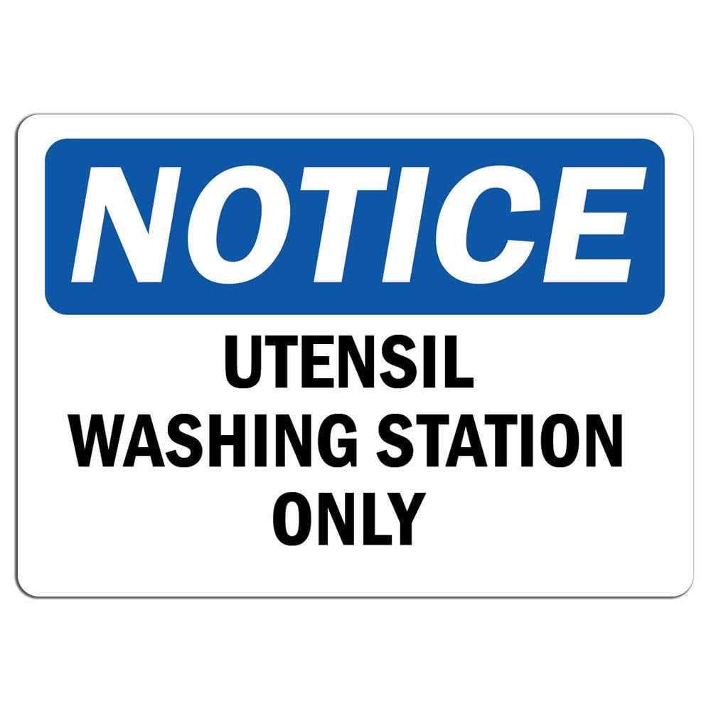 Vinyl Stickers - Notice - Utensil Washing Station Only -Safety and ...