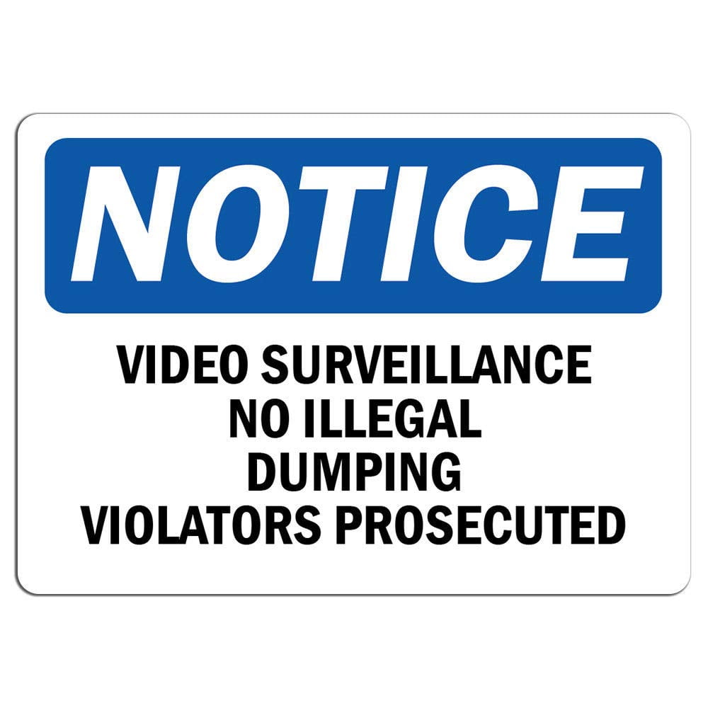 Vinyl Stickers - Notice - Video Surveillance No Illegal Dumping ...