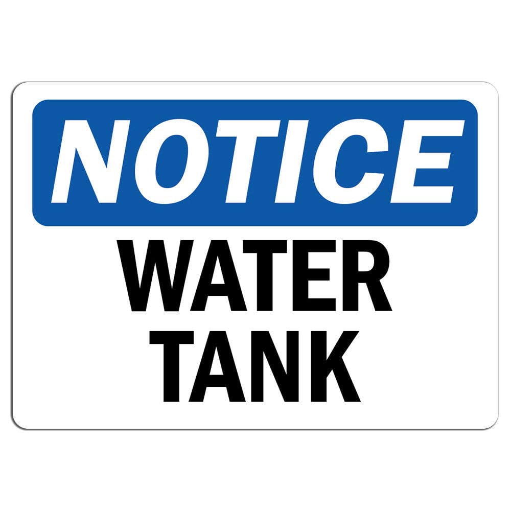 Vinyl Stickers - Notice - Water Tank Sign - Safety and Warning ...