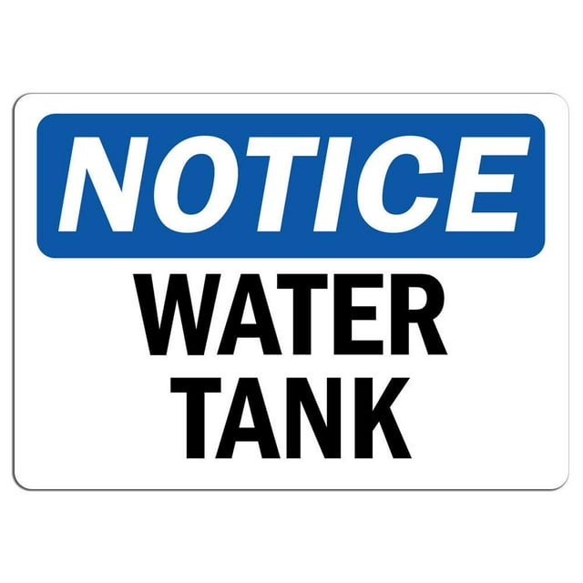 Vinyl Stickers - Notice - Water Tank Sign - Safety and Warning ...