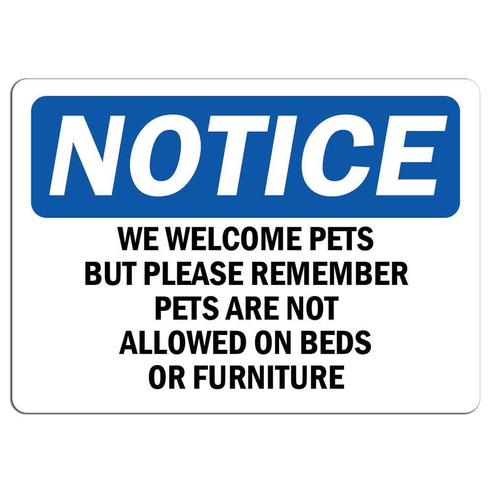 Vinyl Stickers - Notice - We Welcome Pets But Please Remember Pets Sign ...