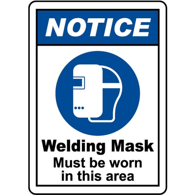 Vinyl Stickers - Notice Welding Mask Must Be Worn Sign - Safety and ...