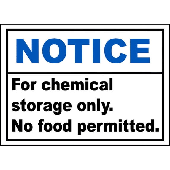 Vinyl Stickers - Notice for Chemical Storage Only Sign - Safety and ...