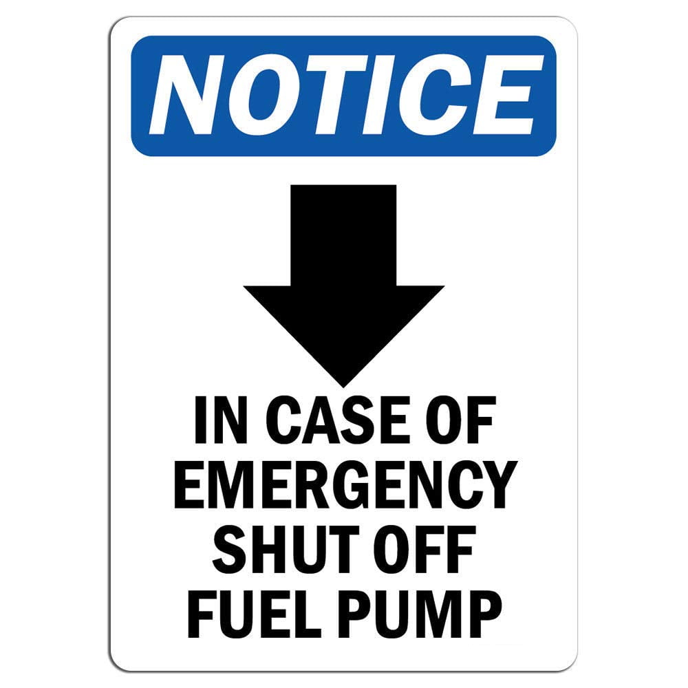 Vinyl Stickers - Notice - in Case of Emergency Shut Off Sign with ...