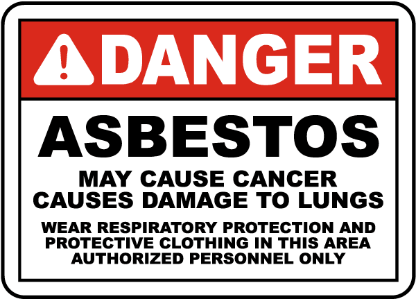 Vinyl Stickers - OSHA Compliant Asbestos Sign 1 - Safety and Warning ...