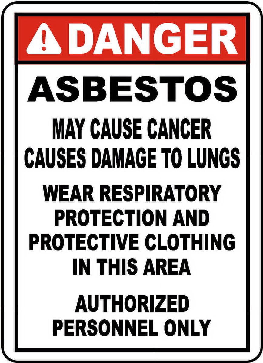 Vinyl Stickers - OSHA Compliant Asbestos Sign 2 - Safety and Warning ...