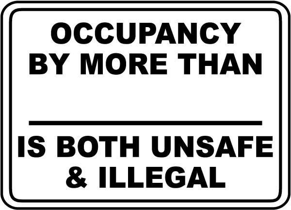 Vinyl Stickers - Occupancy by More Than Sign - Safety and Warning ...