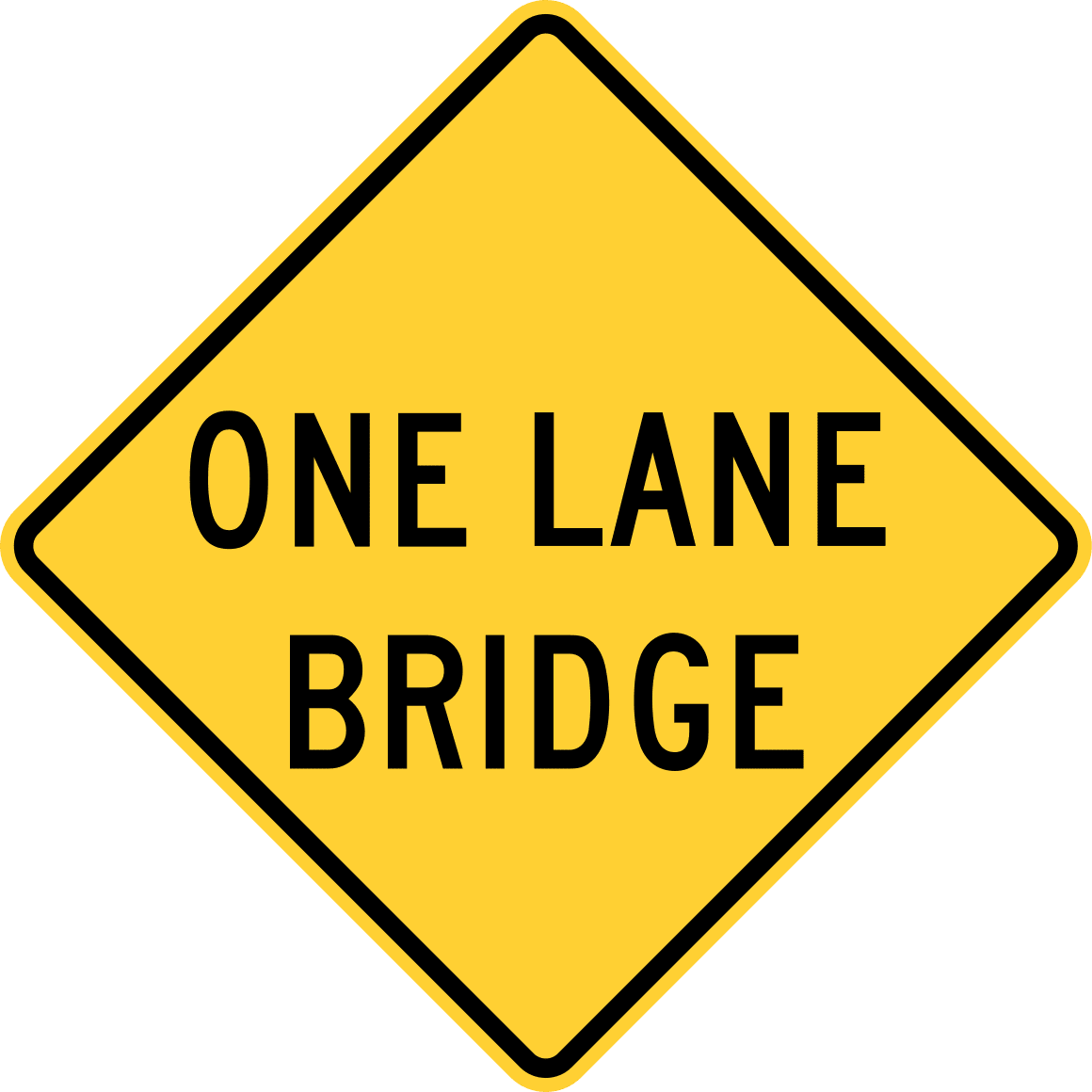 Vinyl Stickers - One Lane Bridge - Safety and Warning Warehouse Signs ...