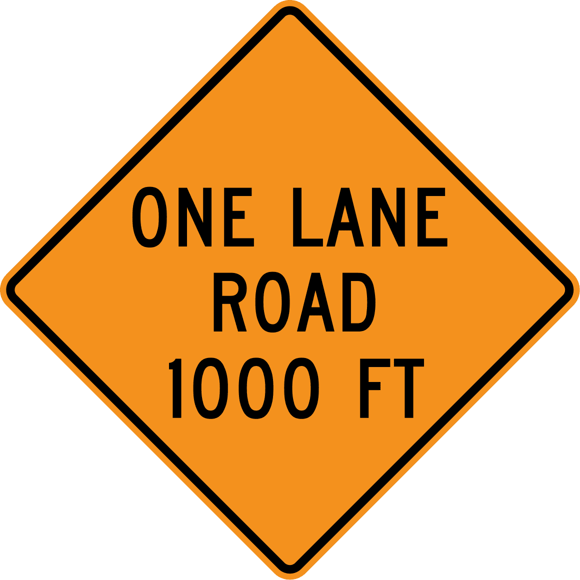 Vinyl Stickers - One Lane Road Ahead(with Distance) - Safety and ...