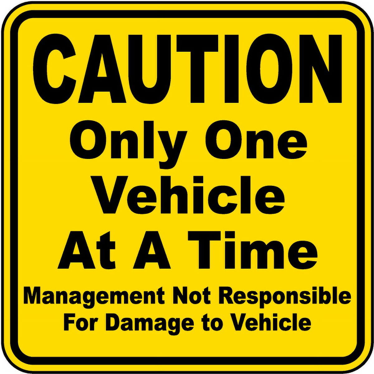 Vinyl Stickers - Only One Vehicle at A Time Sign Q6 - Safety and ...