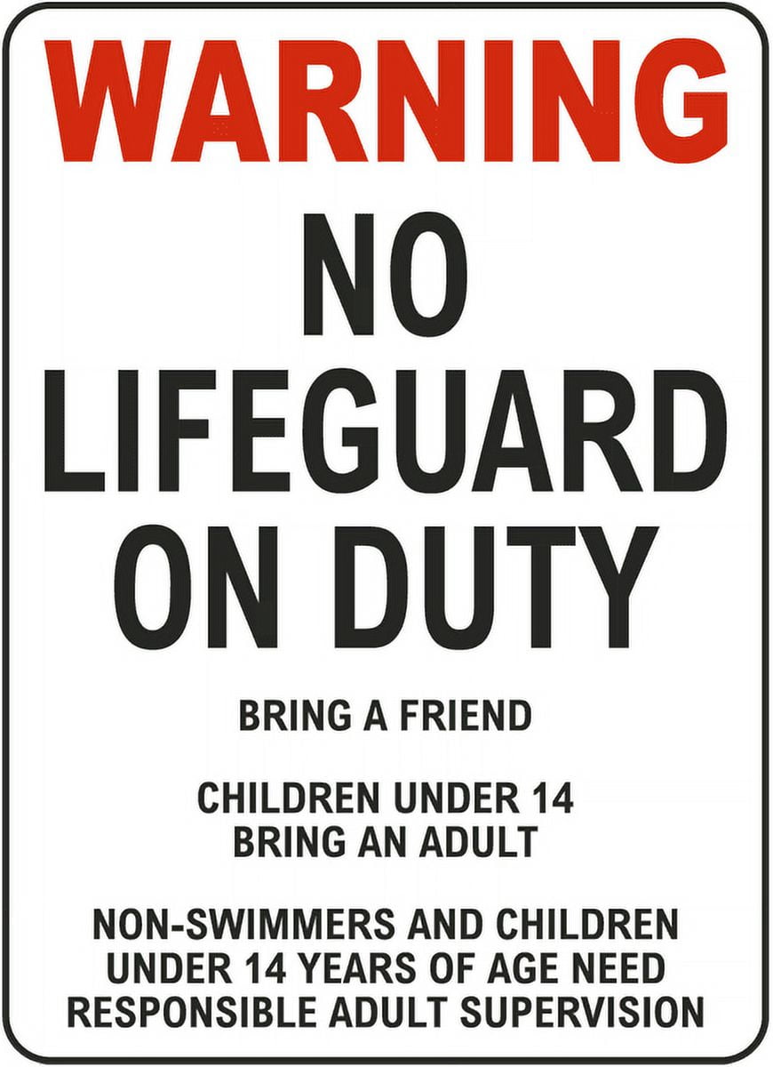 Vinyl Stickers - Oregon No Lifeguard Sign - Safety and Warning ...