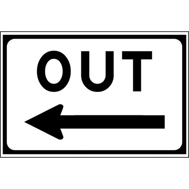 Vinyl Stickers - Out (Left Arrow) Sign - Safety and Warning Warehouse ...