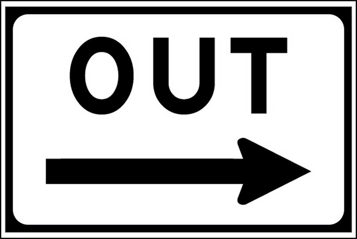Vinyl Stickers - Out (Right Arrow) Sign - Safety and Warning Warehouse ...