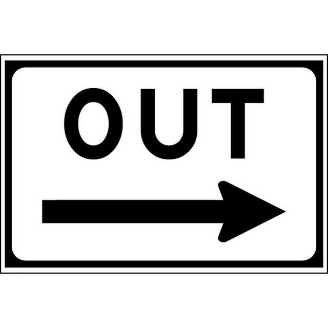 Vinyl Stickers - Out (Right Arrow) Sign - Safety and Warning Warehouse ...