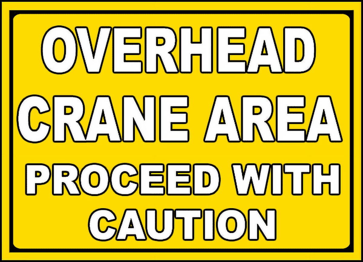 Vinyl Stickers - Overhead Crane Area Caution Sign - Safety and Warning ...