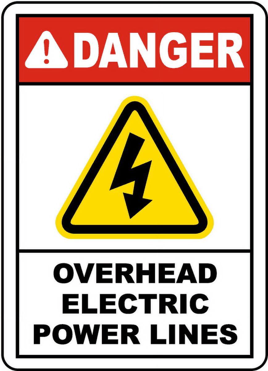 Vinyl Stickers - Overhead Electric Power Lines Sign - Safety and ...