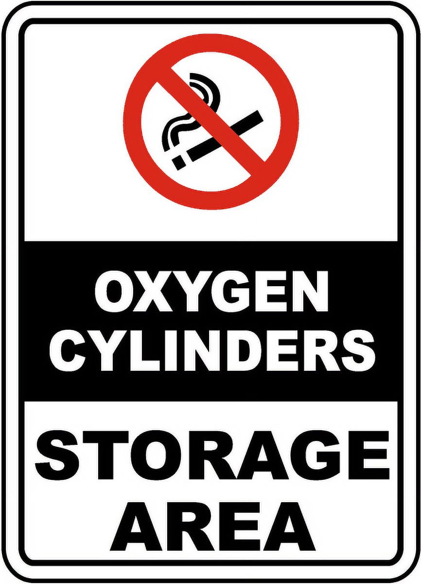 Vinyl Stickers - Oxygen Cylinders Storage Area Sign - Safety and ...