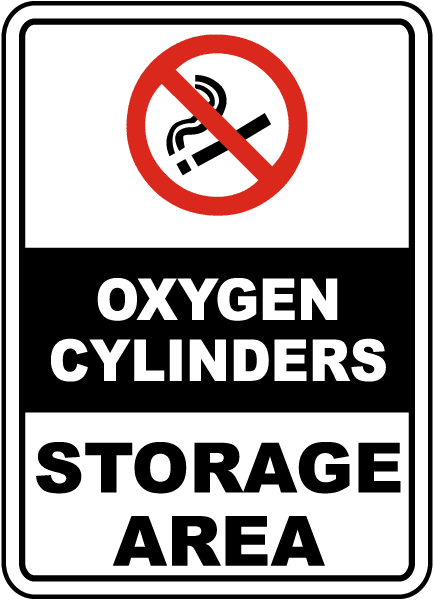 Vinyl Stickers - Oxygen Cylinders Storage Area Sign - Safety and ...