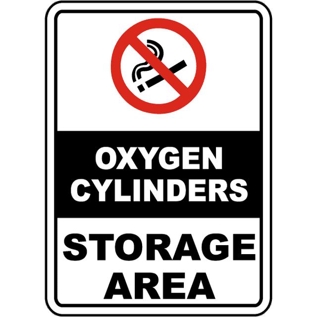 Vinyl Stickers - Oxygen Cylinders Storage Area Sign - Safety and ...