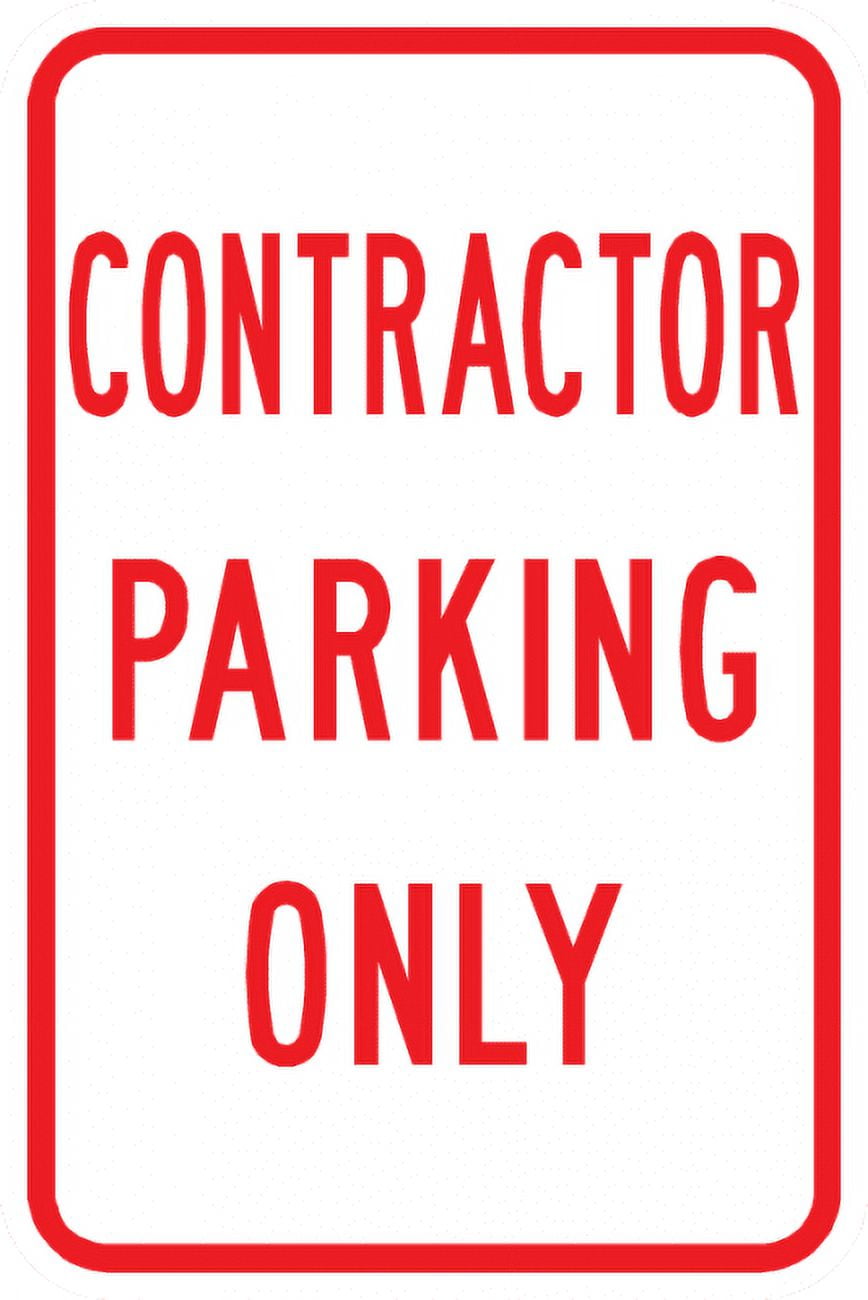 Vinyl Stickers - PS-12-Contractor Parking Only Sign - Safety and ...