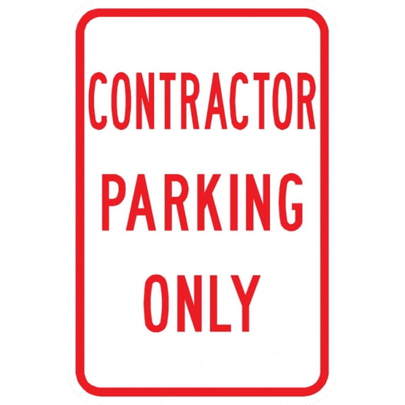 Vinyl Stickers - PS-12-Contractor Parking Only Sign - Safety and ...