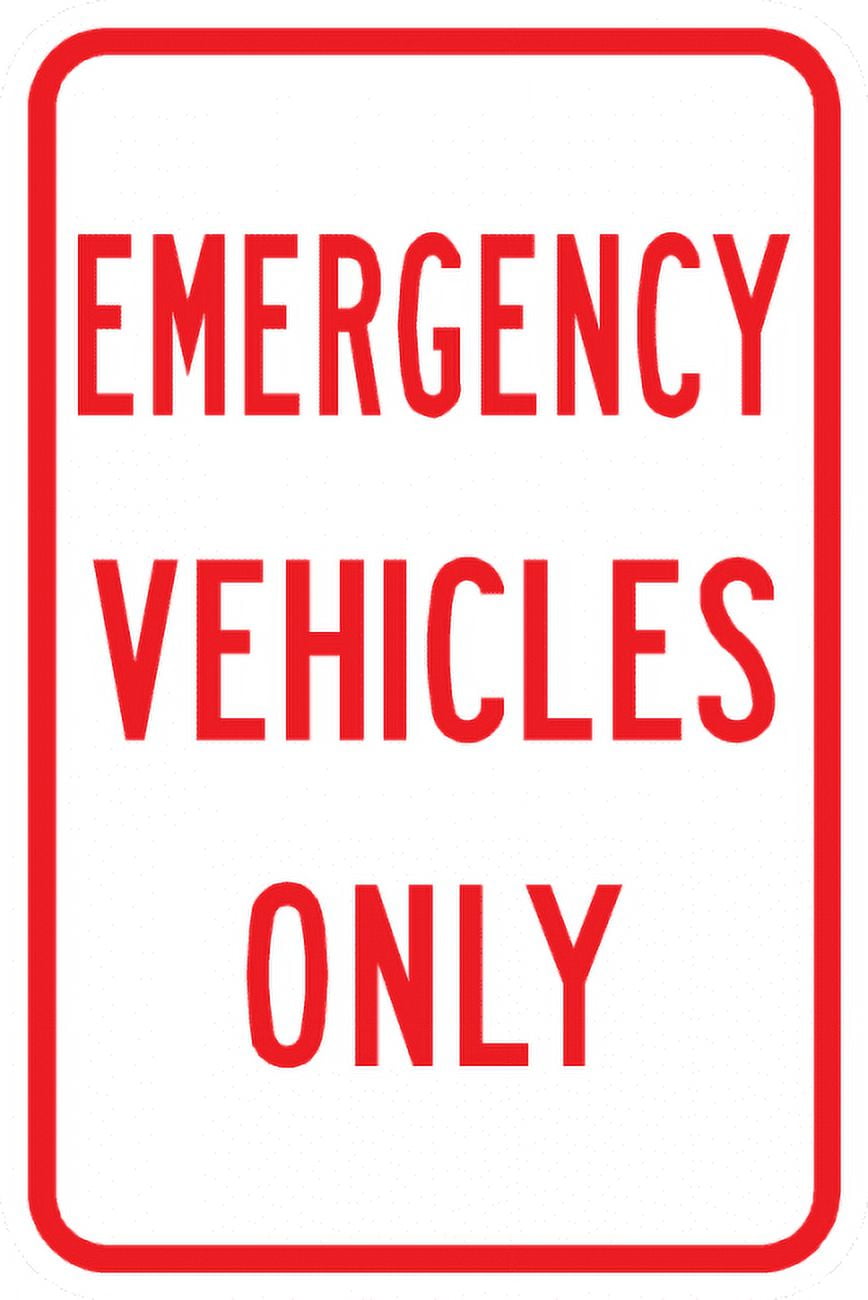 Vinyl Stickers - PS-17-Emergency Vehicles Only Sign - Safety and ...