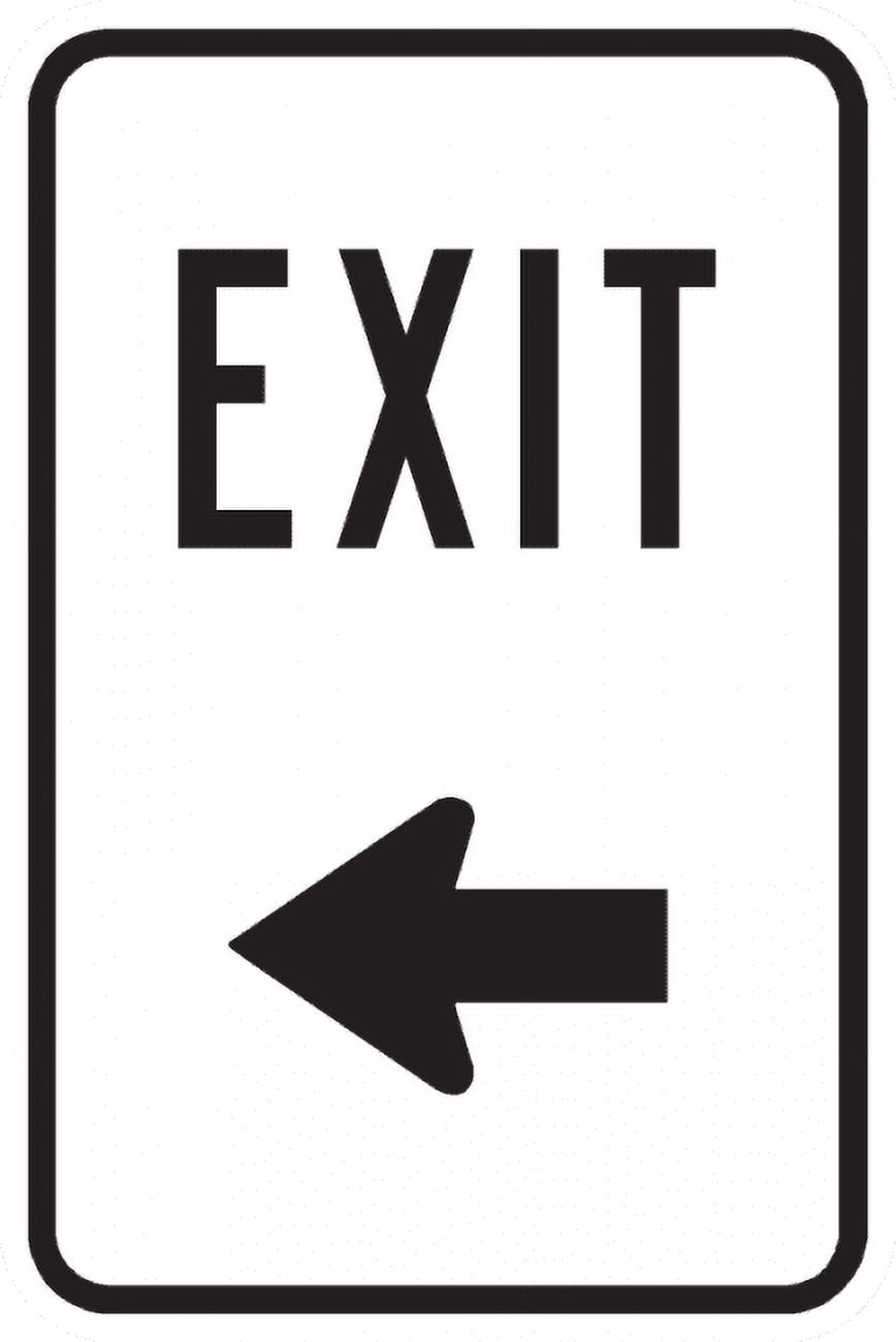 Vinyl Stickers - PS-20-Exit Sign (with Arrow Pointing Left) - Safety ...