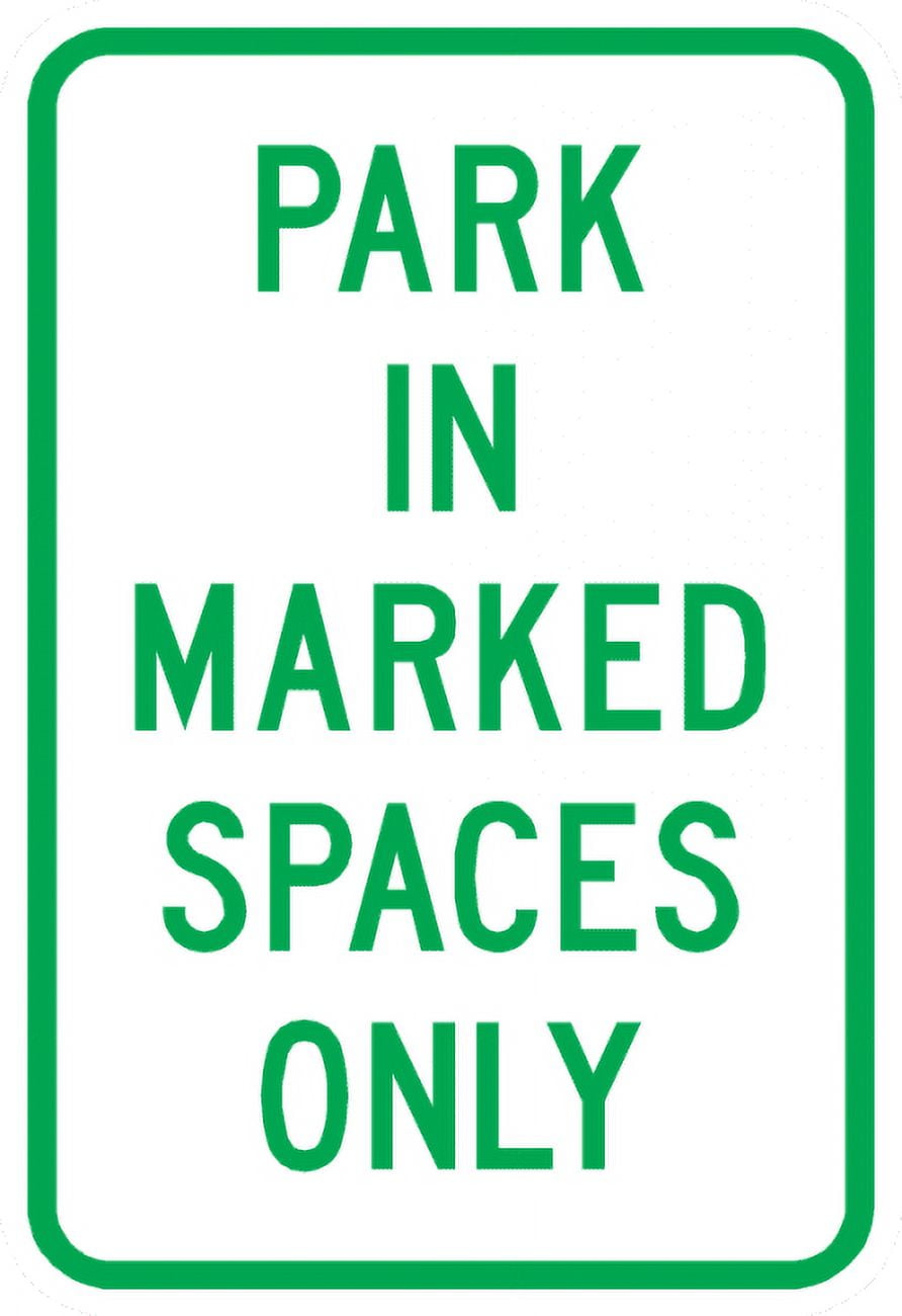 Vinyl Stickers - PS-48-Park in Marked Space Only Sign - Safety and ...