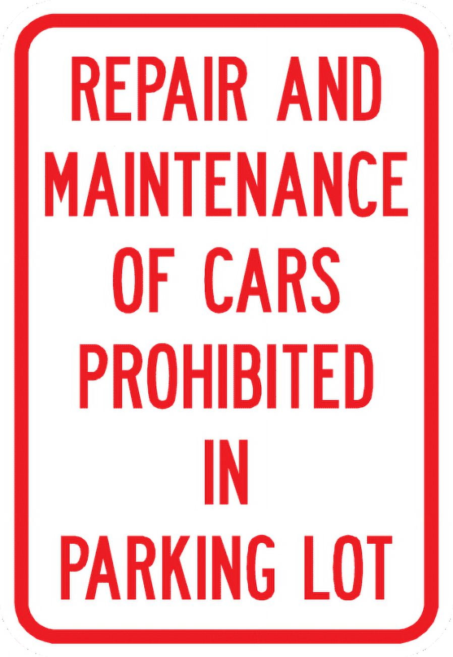 Vinyl Stickers - PS-51-Repair and Maintenance of Cars Prohibited in ...