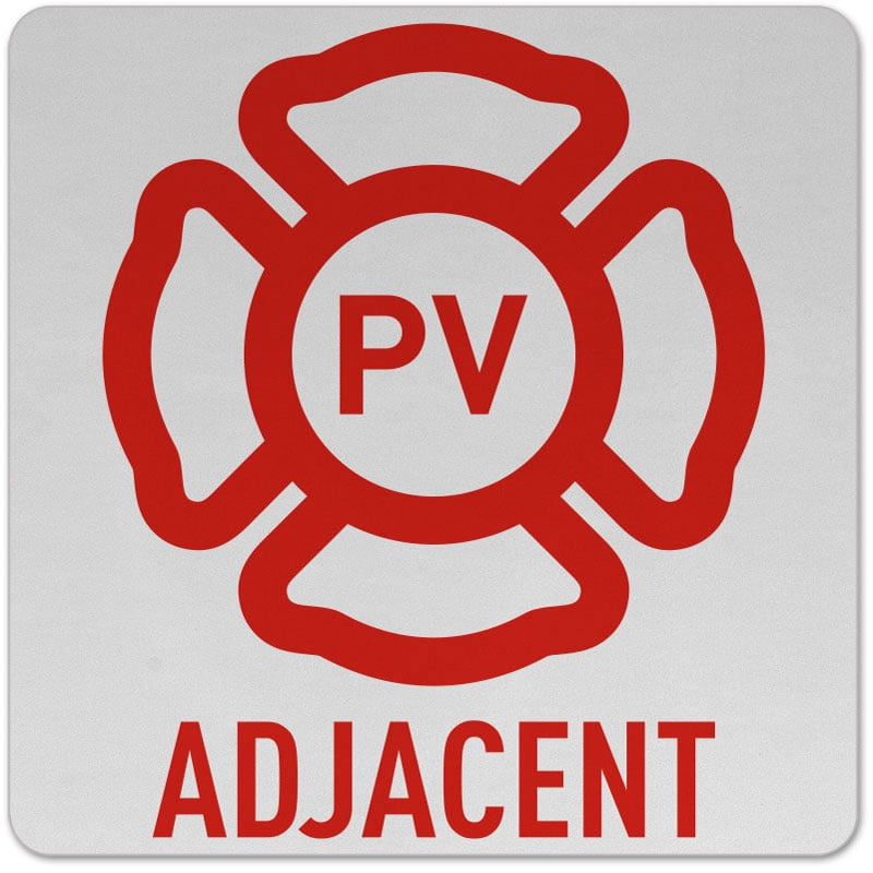 Vinyl Stickers - PV - Adjacent Solar Panel Sign - Safety and Warning ...