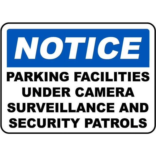Vinyl Stickers - Parking Facilities Surveillance Sign - Safety and ...