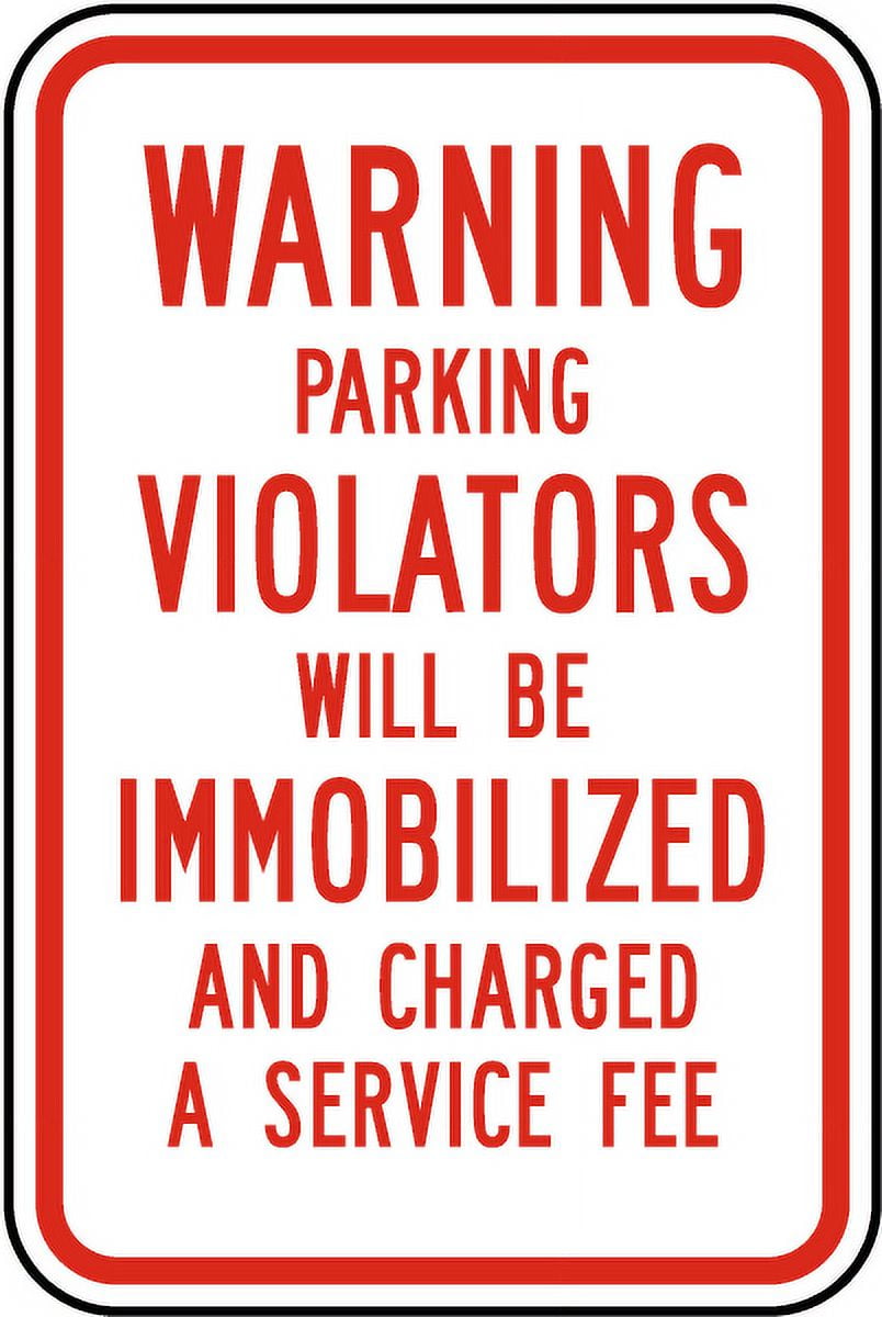 Vinyl Stickers - Parking Violators Immobilized Sign S3 - Safety and ...