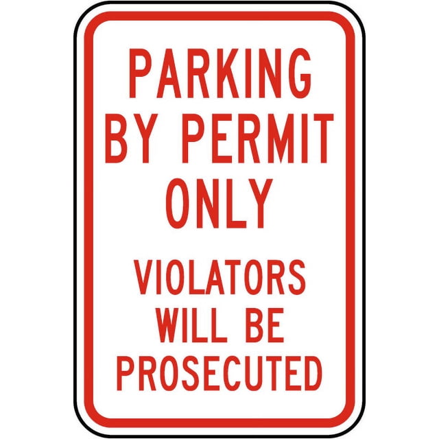 Vinyl Stickers - Parking by Permit Only Sign - Safety and Warning ...