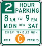 Vinyl Stickers - Parking with time and Permit restrictions, San ...